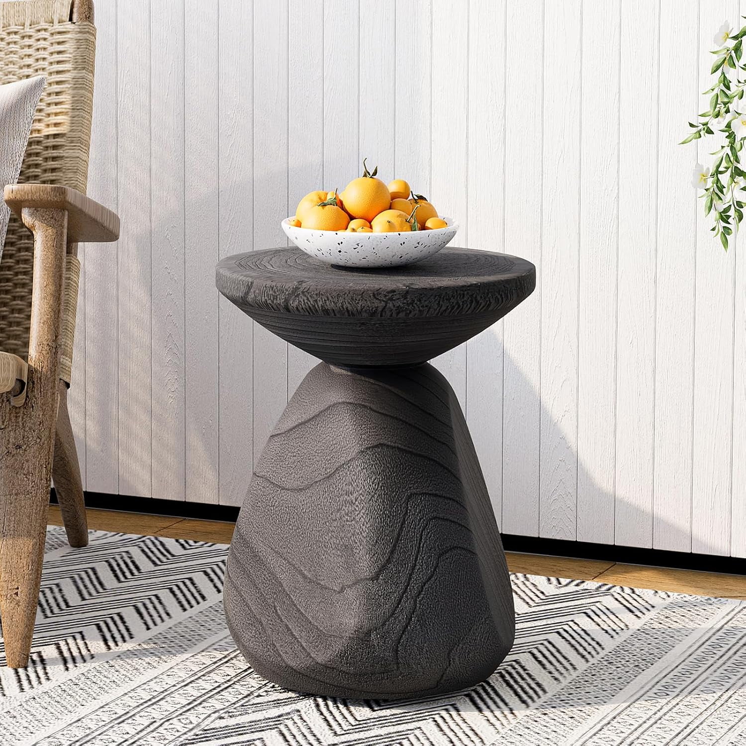 SUNBURY Outdoor Side Table, 14" Small Outdoor End Table, Patio Side ...