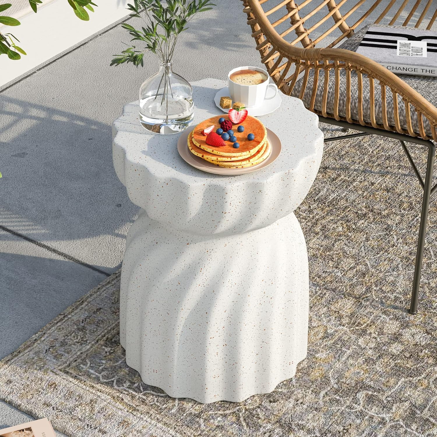 SUNBURY Outdoor Side Table, 19" H Outdoor Accent End Table, Patio Side ...