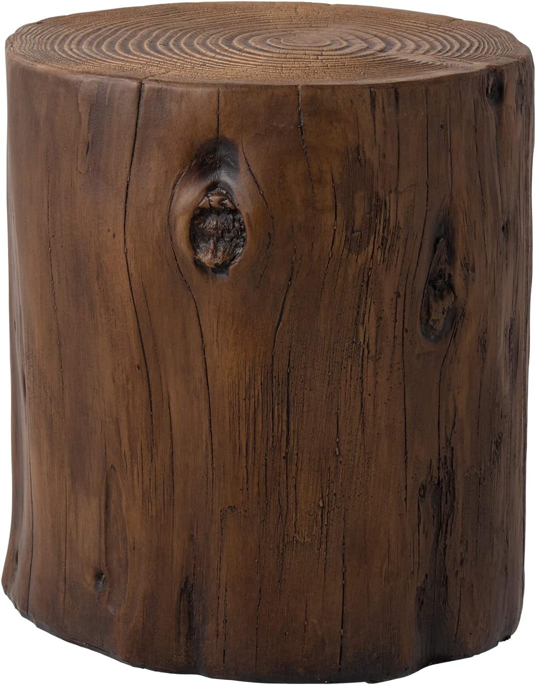 SUNBURY Stump Side Table, Concrete Side Table Garden Stool, Brown Tree ...