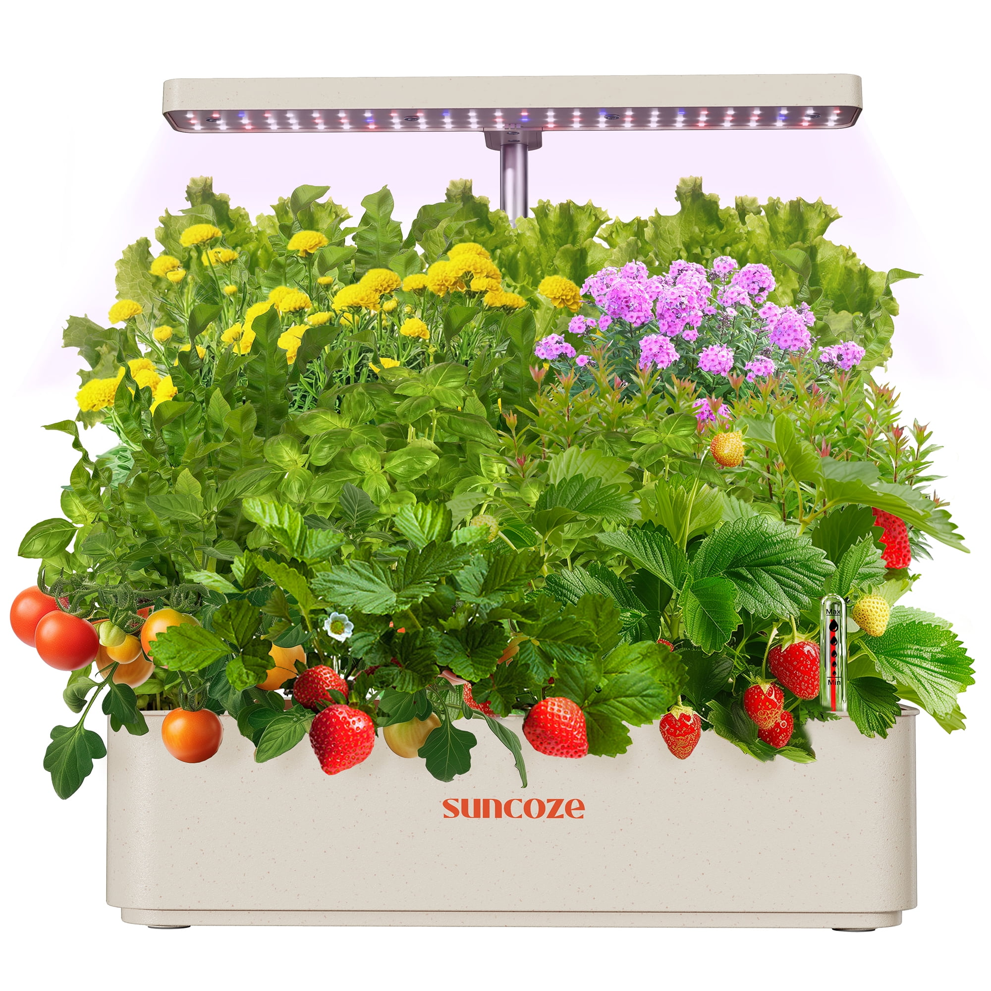 SUNCOZE 12 Pods Hydroponic Growing System Indoor Herb Garden with Grow ...
