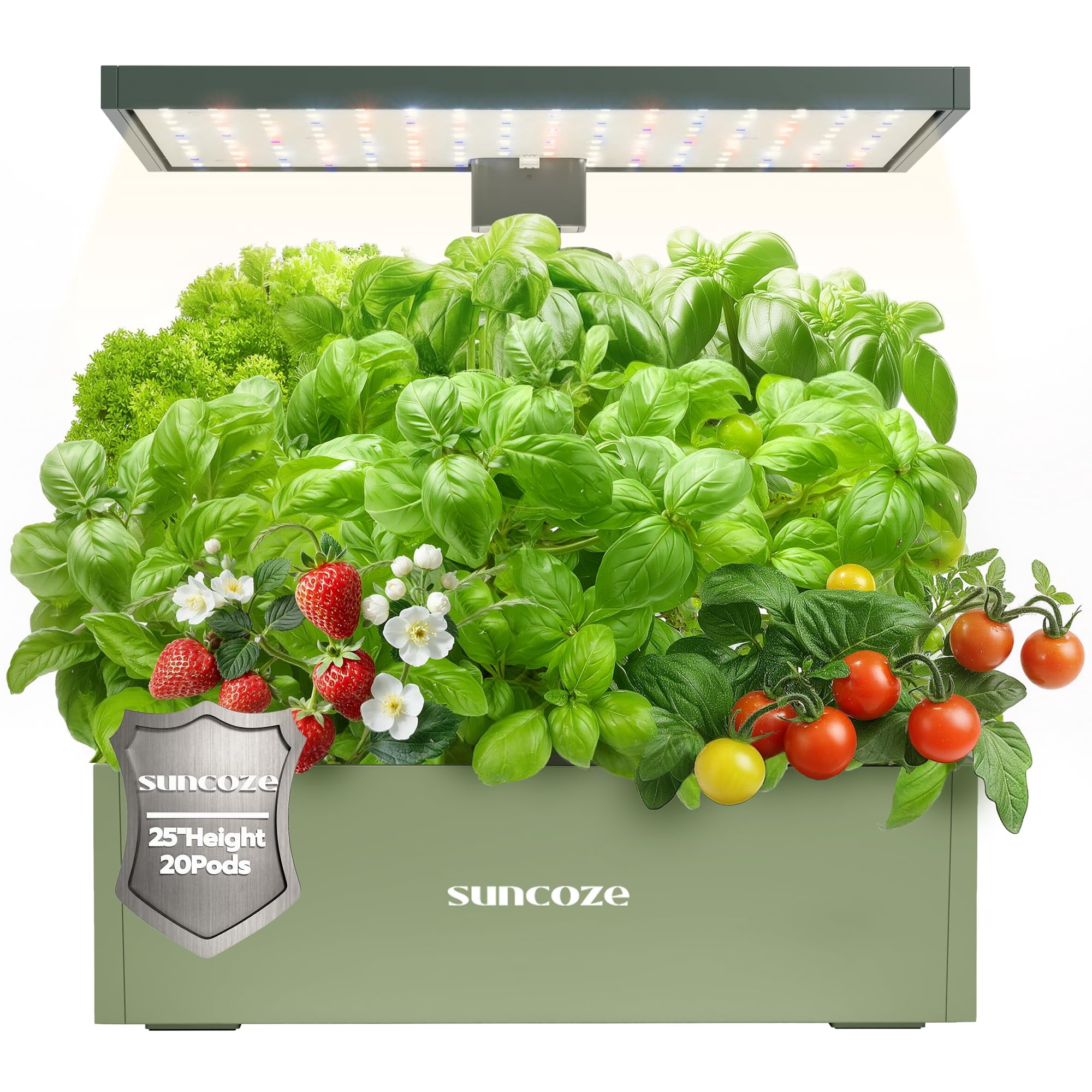 SUNCOZE 20 Pods Hydroponics Growing System Kit, Indoor Herb Garden with ...