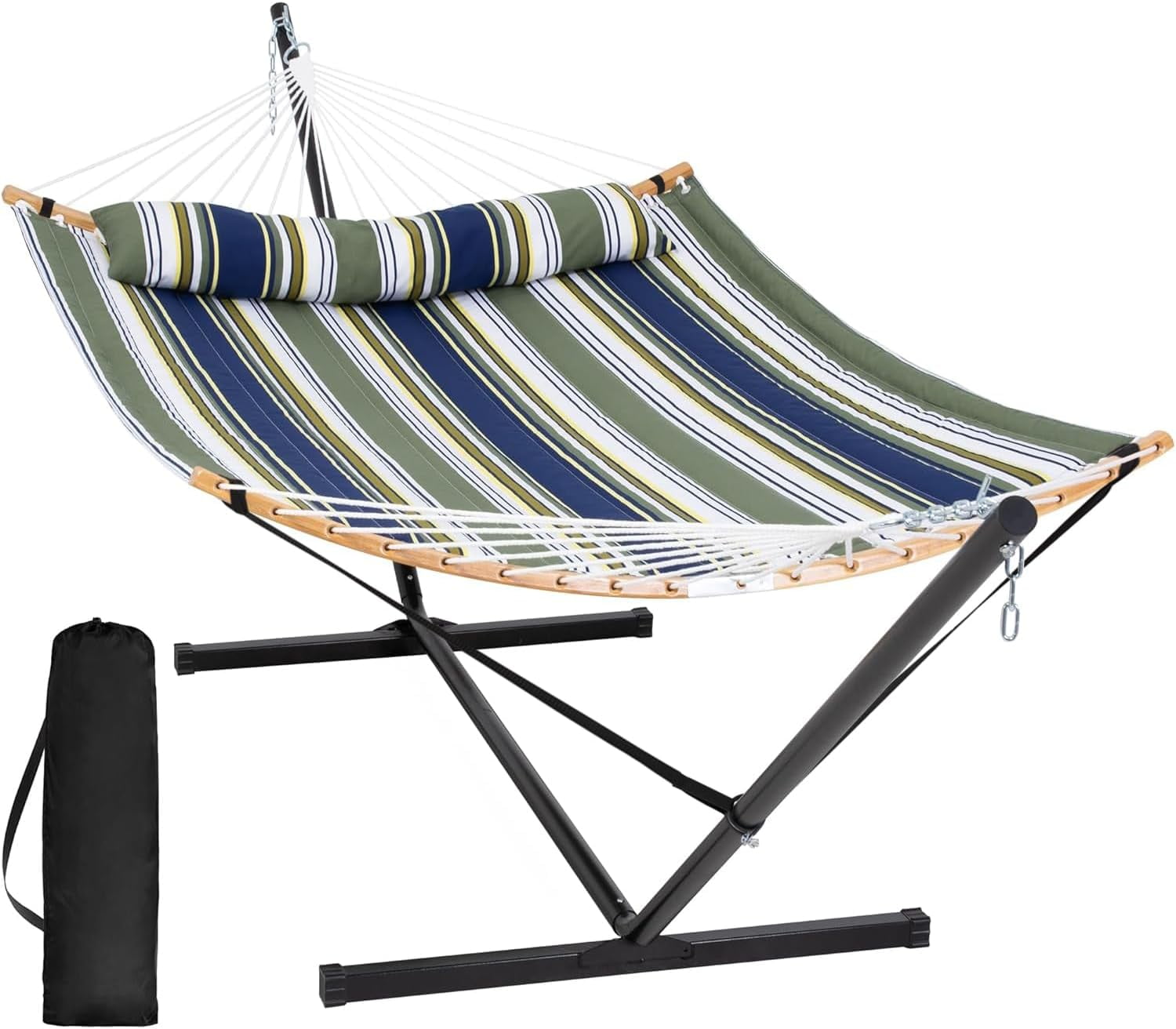 SUNCREAT Hammocks for Outside with Stand Included, Double Hammock with ...
