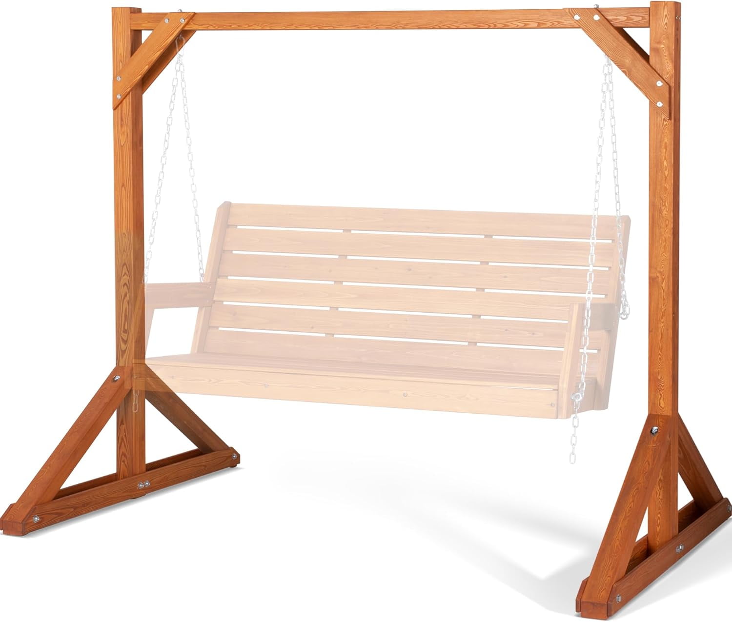 SUNCREAT Heavy Duty Wooden Swing Frame for Adults Kids, Stable Frame ...