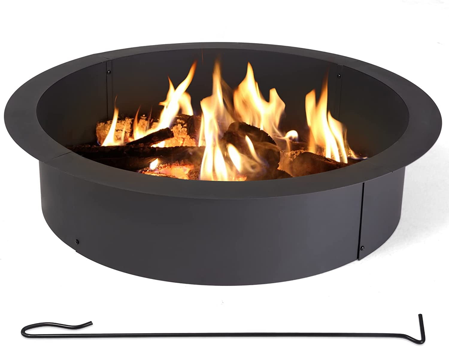 SUNCREAT Large Fire Pit Ring 36-inch Outer/30-inch Inner Diameter, 0.11 ...
