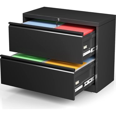 Alera 4 Drawers Lateral Lockable Filing Cabinet, Gray - Walmart.com