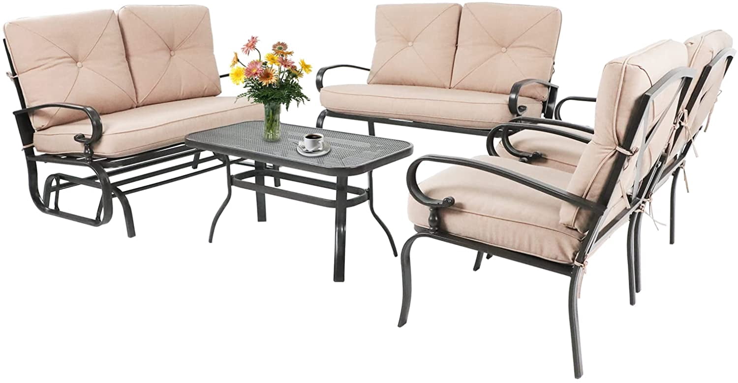SUNCROWN 5-Piece Outdoor Patio Furniture Set for Backyard, Deck, Garden ...