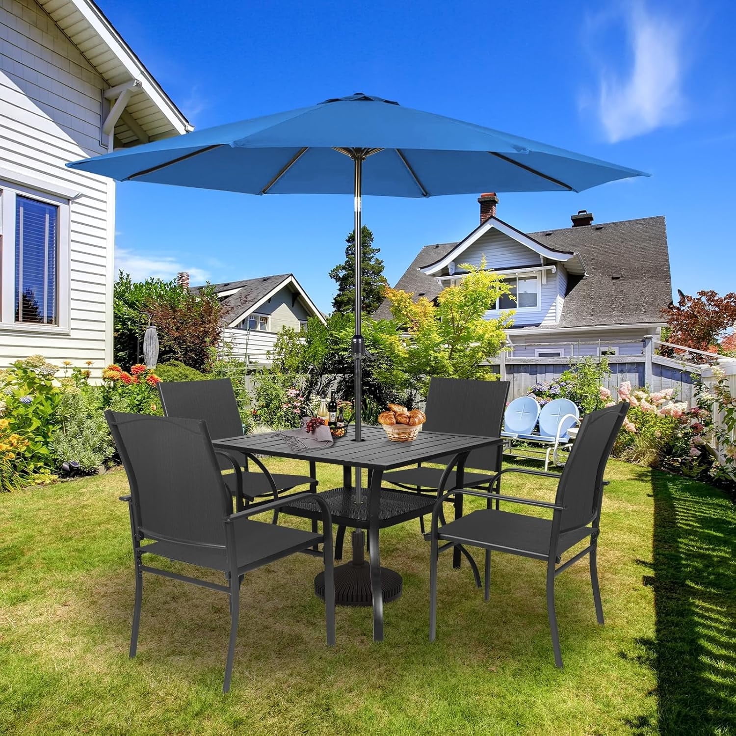 SUNCROWN 6 - Piece Outdoor Dining Set, Patio Furniture Set with 4 ...
