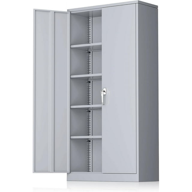 SUNCROWN 71in Metal Storage Cabinet with Locking Doors, Adjustable ...