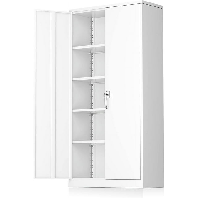 SUNCROWN Utility Metal Storage Cabinet, 71in, Locking Doors, Adjustable ...