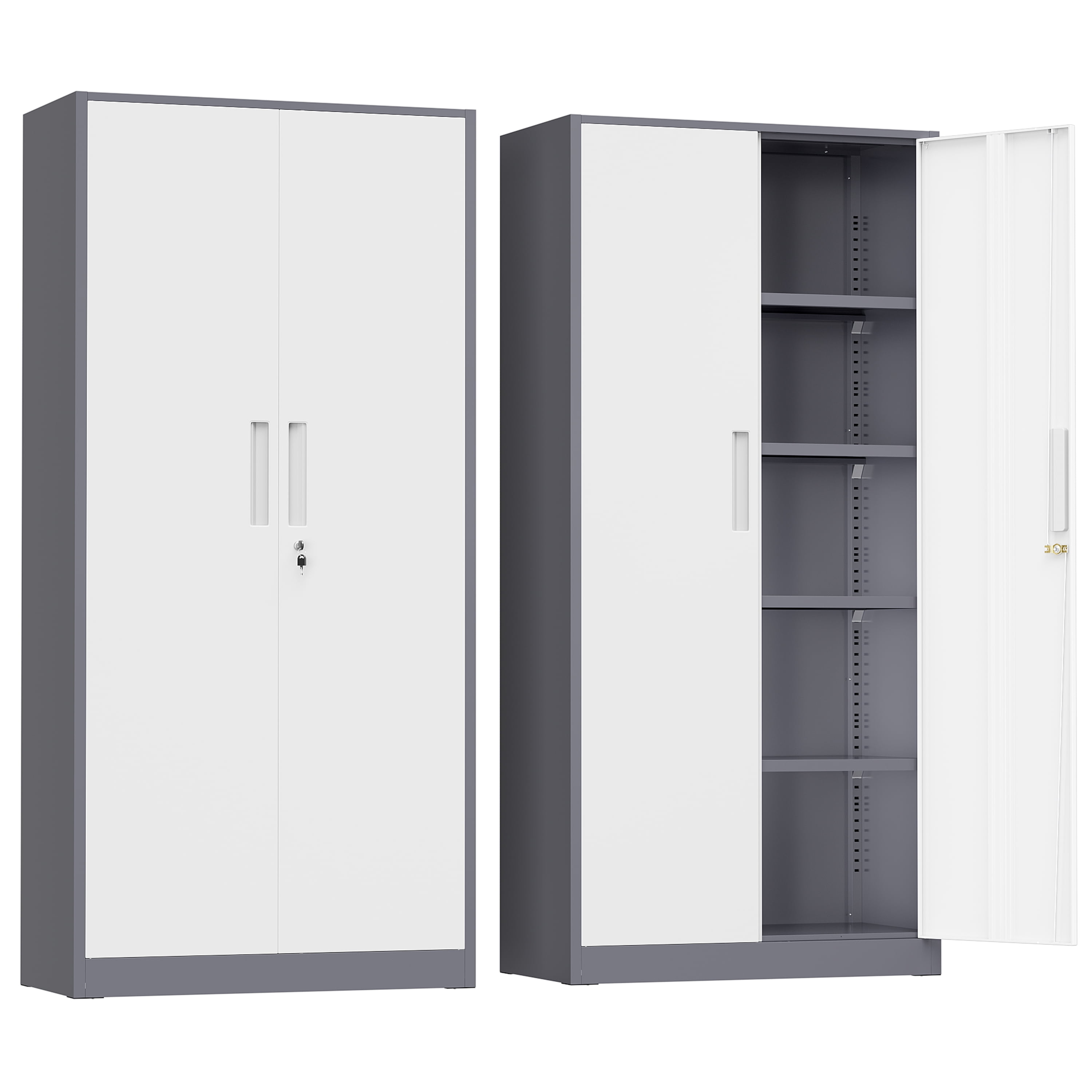 SUNCROWN Freestanding 71in Metal Storage Cabinet, Lockable with ...