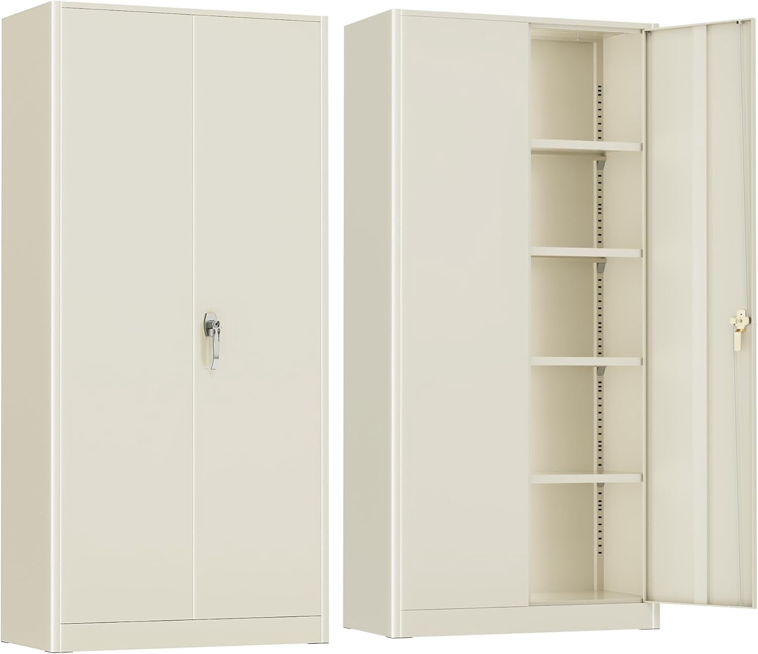 SUNCROWN 72" Metal Storage Cabinet - Heavy-Duty Metal Garage Cabinet ...
