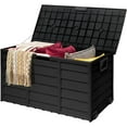 SUNCROWN 75 Gallon Outdoor Large Plastic Storage Deck Box, Waterproof ...