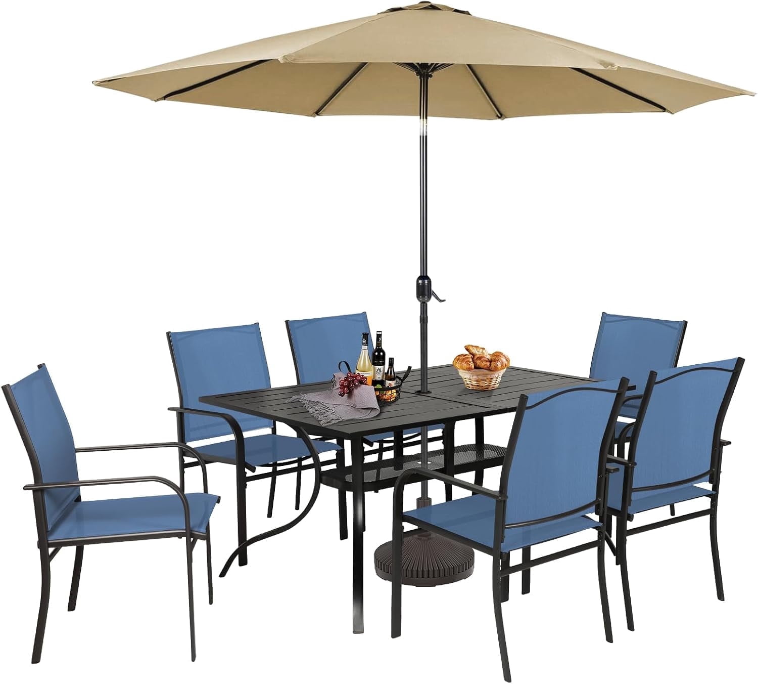 SUNCROWN 8 - Piece Outdoor Dining Set, Patio Furniture Set with 6 ...