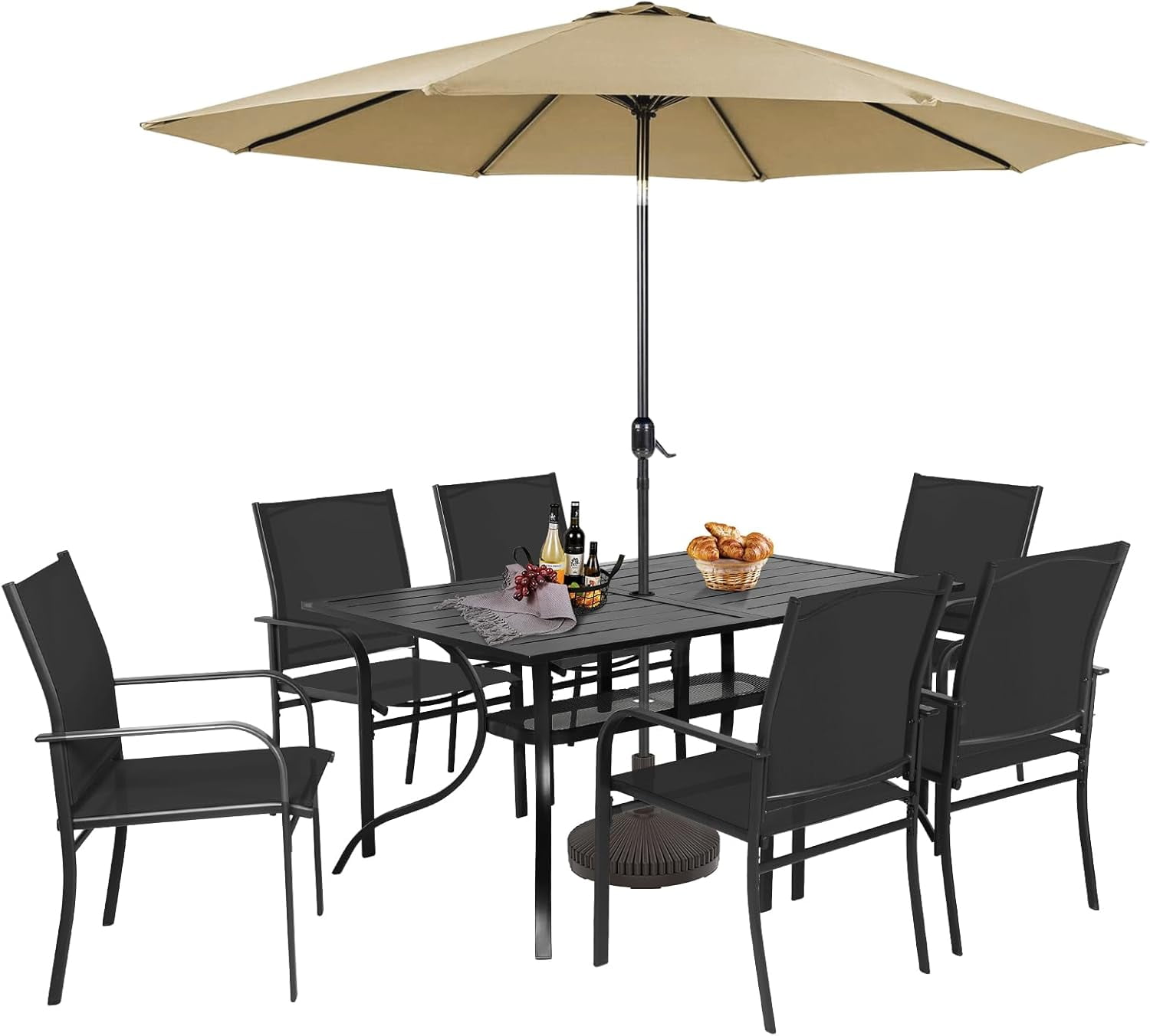 SUNCROWN 8 - Piece Outdoor Dining Set, Patio Furniture Set with 6 ...
