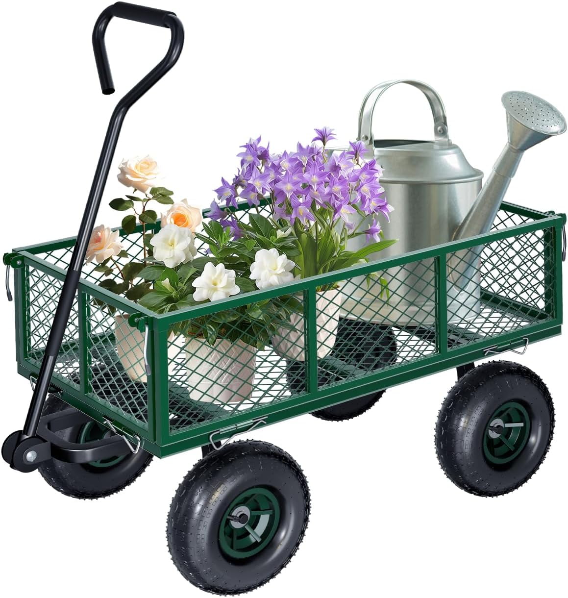 SUNCROWN Garden Cart, 800 Lbs Utility Heavy Duty Capacity Steel Folding ...