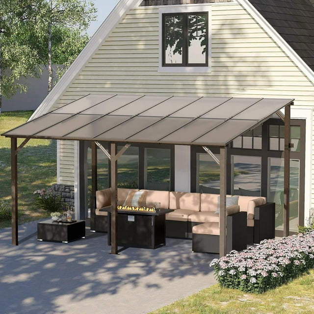 SUNCROWN Gazebo for Patio 10' x 14', Large Hard Top Gazebos Pergola ...