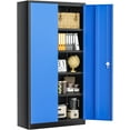 SUNCROWN Metal Storage Cabinet, 72" Tall Locking Storage Cabinet with 2 ...