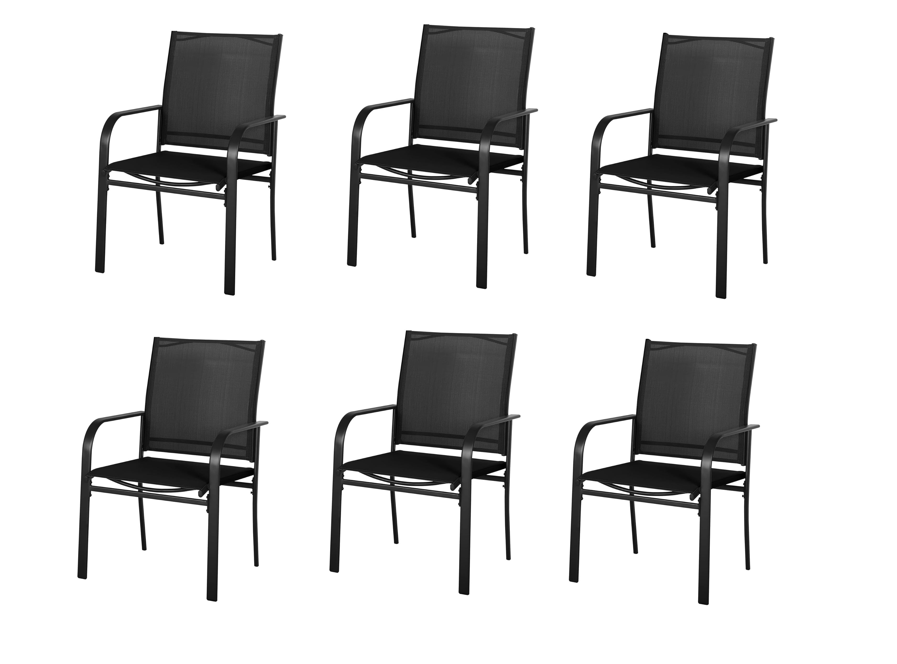 SUNCROWN Outdoor Chairs Set of 6, Patio Dining Chairs, All Weather ...