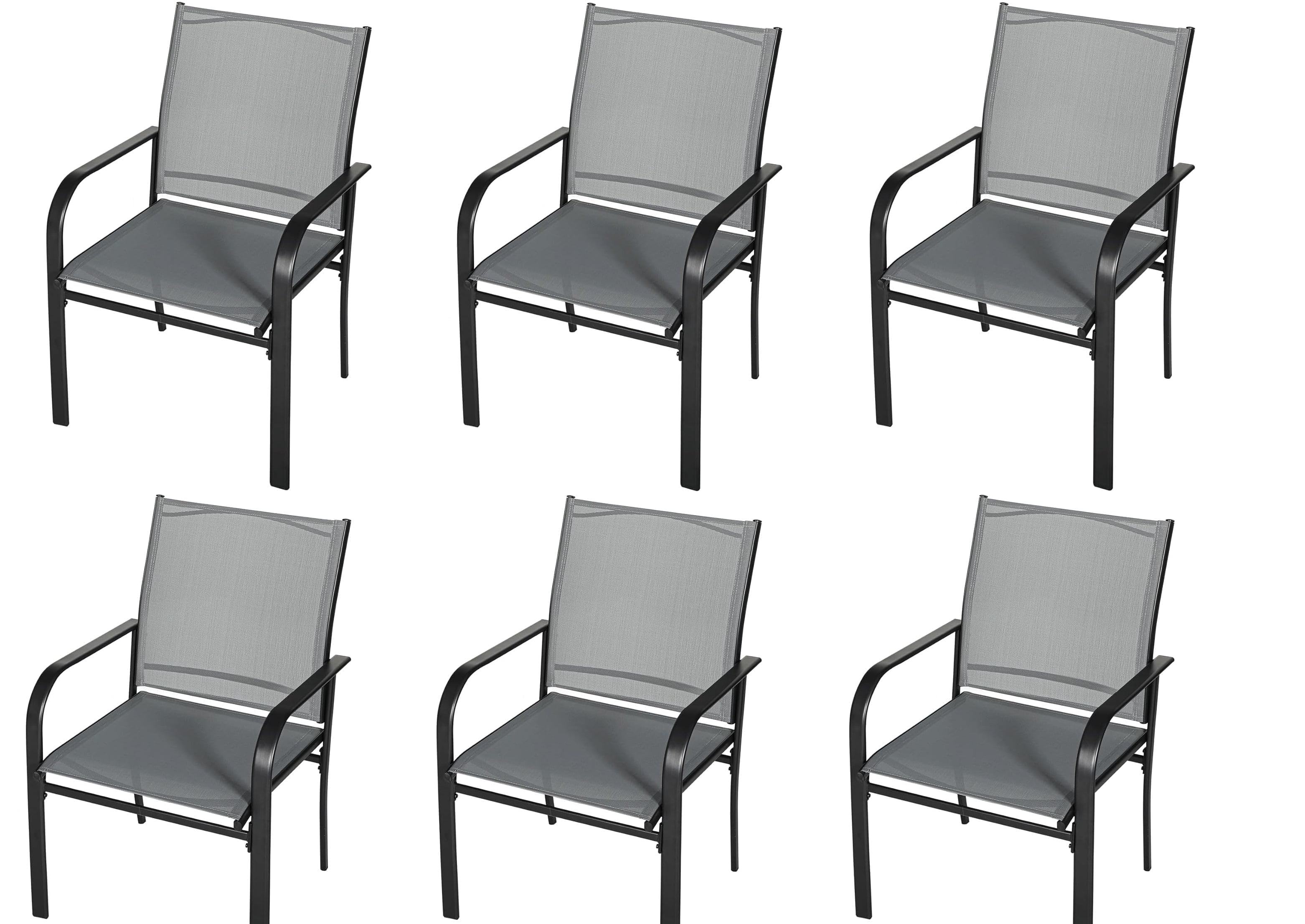SUNCROWN Outdoor Chairs Set of 6, Patio Dining Chairs, All Weather ...