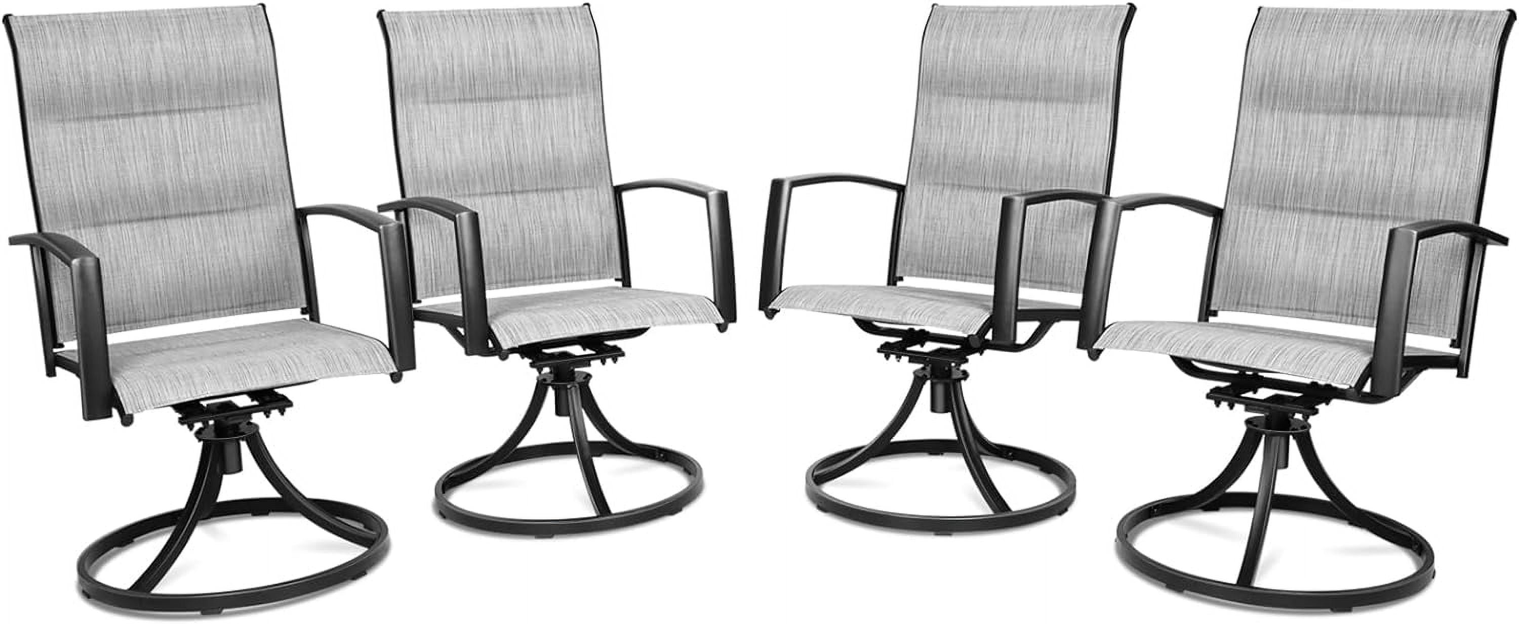 SUNCROWN Outdoor Dining Swivel Chairs Set of 4, Metal Frame High Back ...