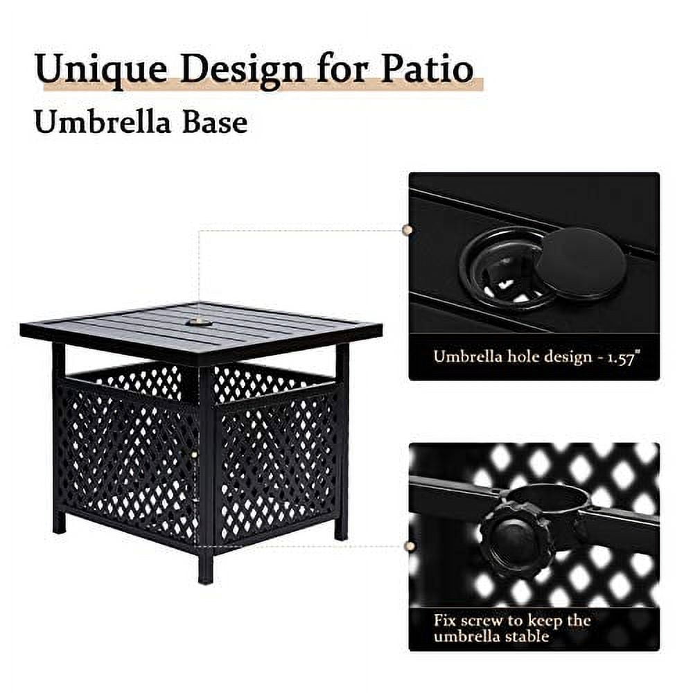 SUNCROWN Outdoor Patio Side Table with 1.57" Umbrella Hole, Patio ...
