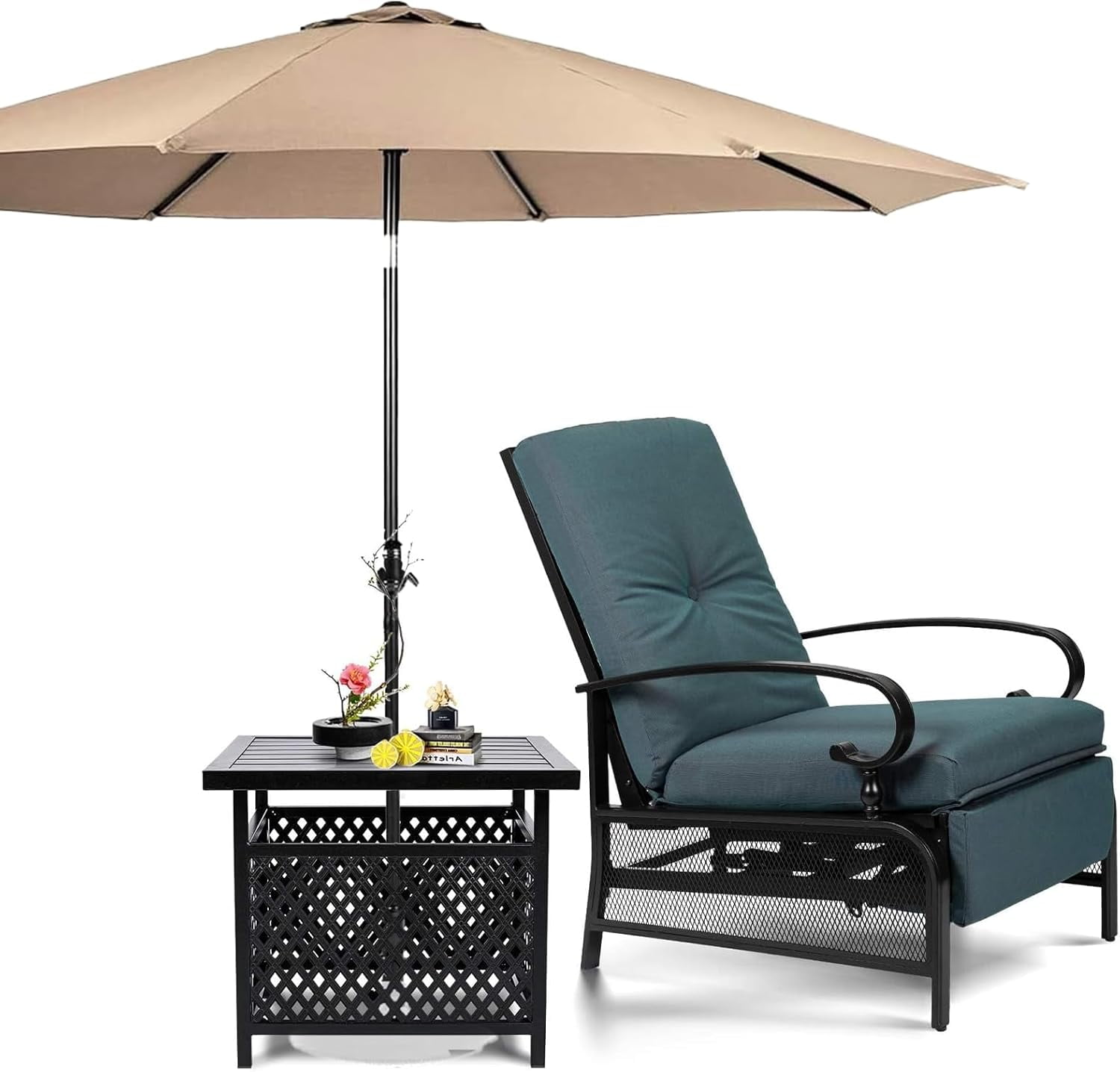 SUNCROWN Outdoor Recliner Chairs Patio Adjustable Relaxing Chair ...