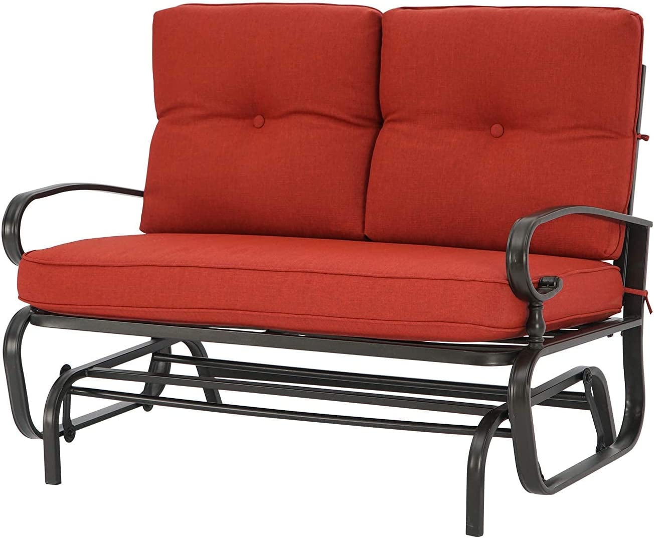 SUNCROWN Outdoor Swing Glider Chair, Patio 2 Seats Loveseat Rocking ...