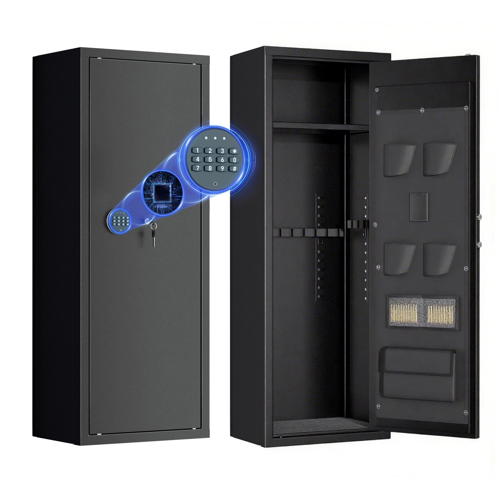 SUNCROWN Quick Access Weapon Safe with Adjustable Shelf and Keyboard ...