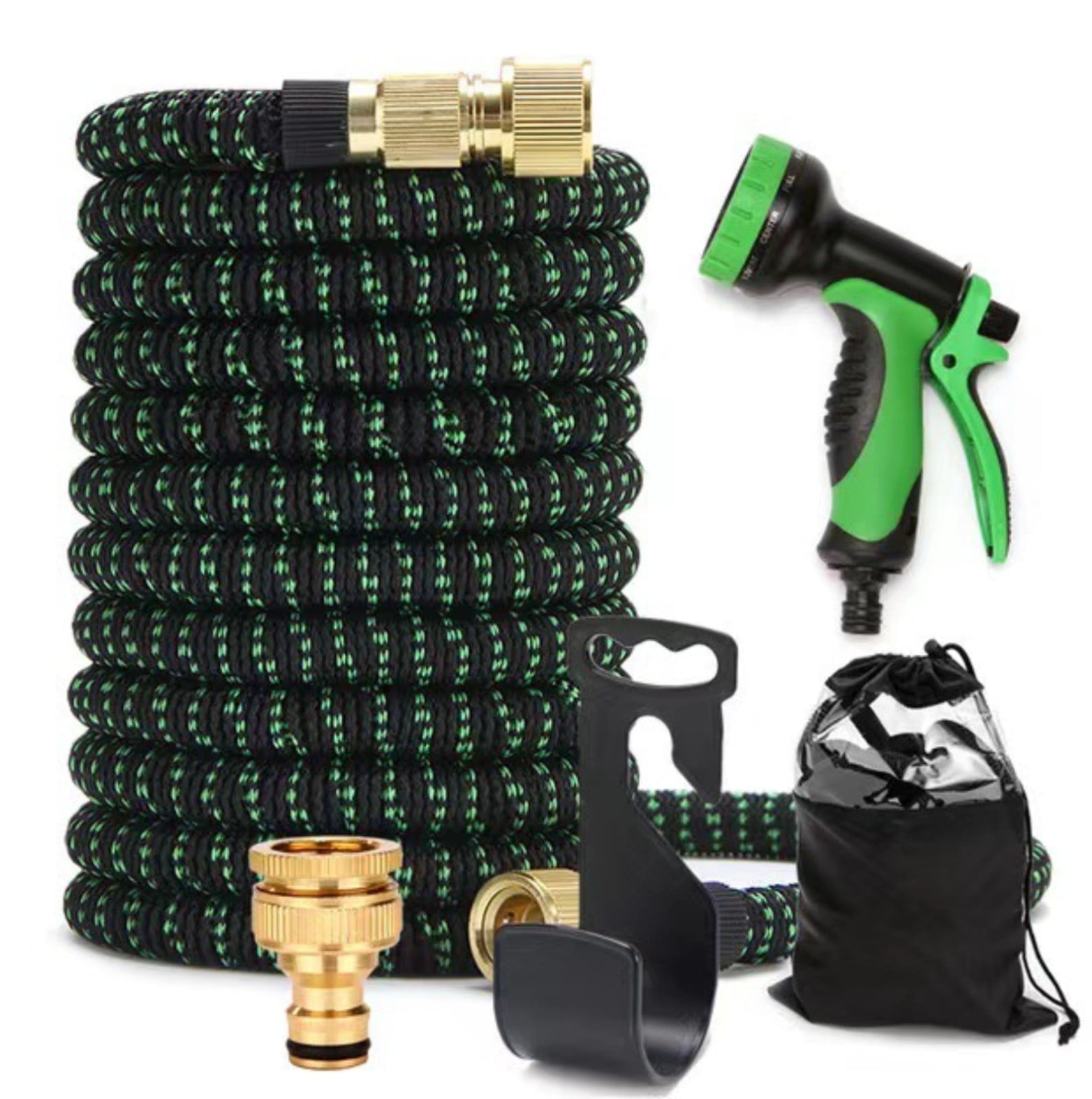 SUNDAN Expandable Garden Hose 75ft No Kink Flexible Water Hoses for Outdoor with 8-Pattern Spray ...