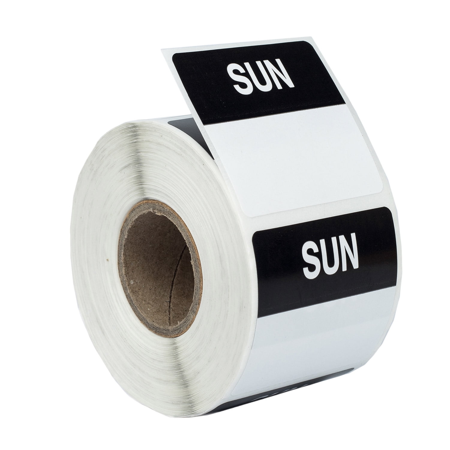 SUNDAY (Day of the Week) Labels, Black/White, 500 labels per roll, 1-9/ ...