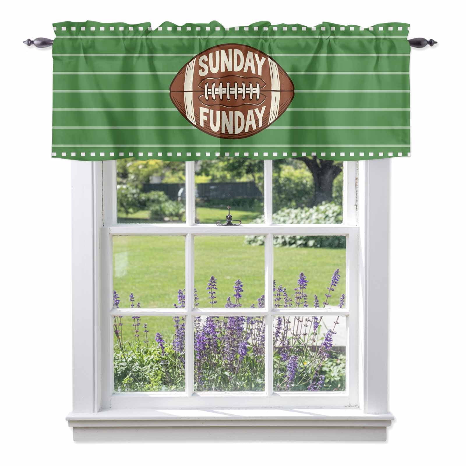 SUNDAY FUN DAY Valance Curtain for Windows American Rugby Football ...