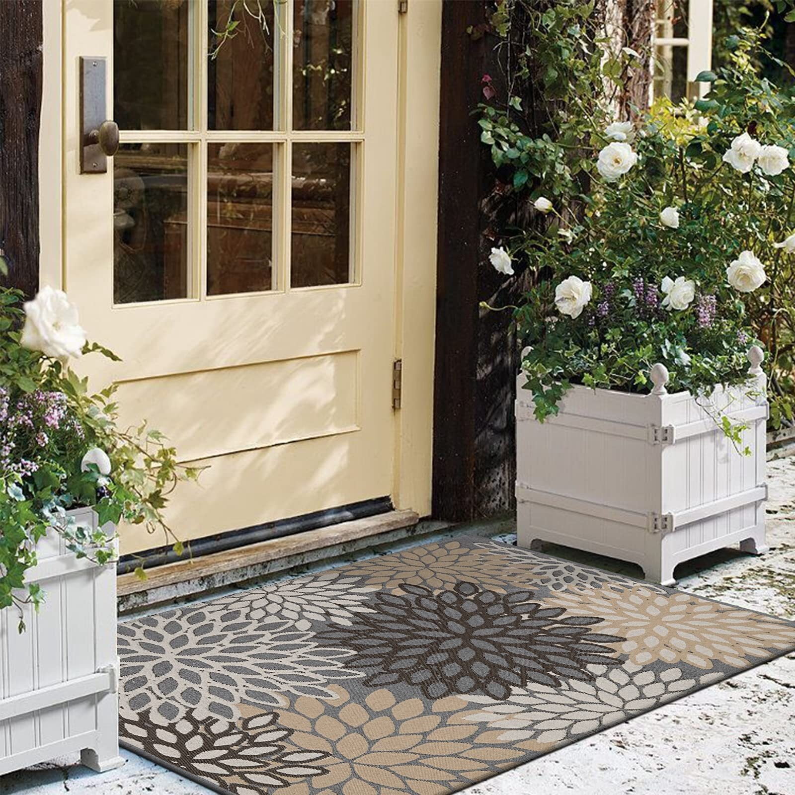 SUNDEREY 2'x3' Outdoor Rug Small Front Door Mat Reversible Washable ...