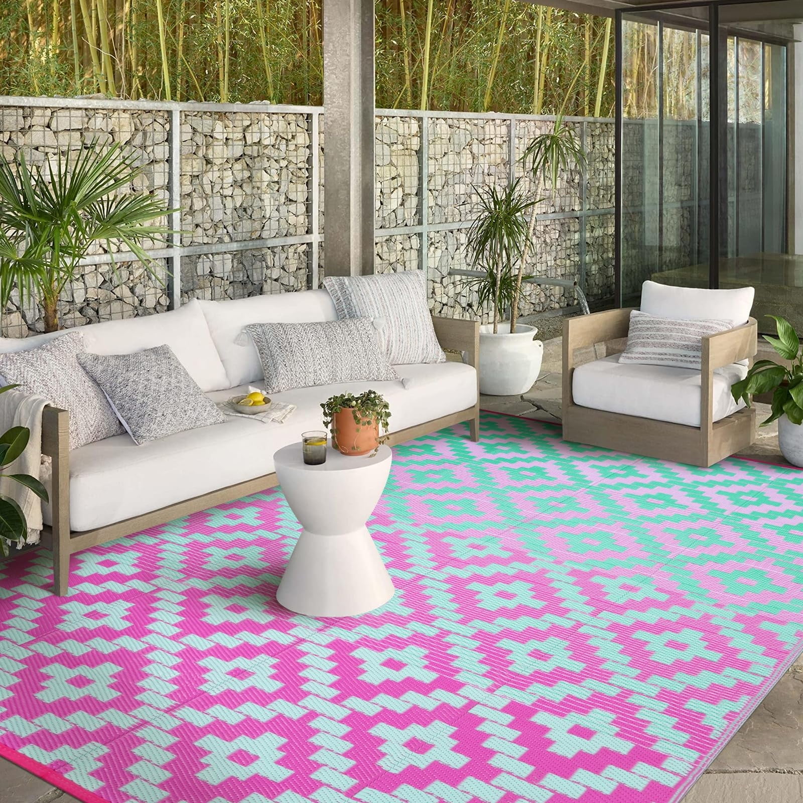 SUNDEREY 8'x10' Outdoor Rug Carpet,8x10ft Waterproof Reversible Patio ...
