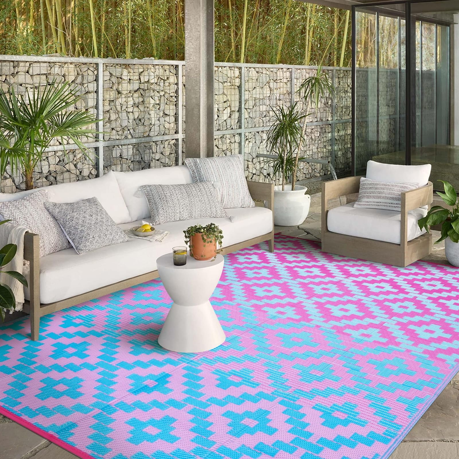 SUNDEREY 9'x12' Outdoor Rug Carpet,9x12ft Waterproof Reversible Patio ...