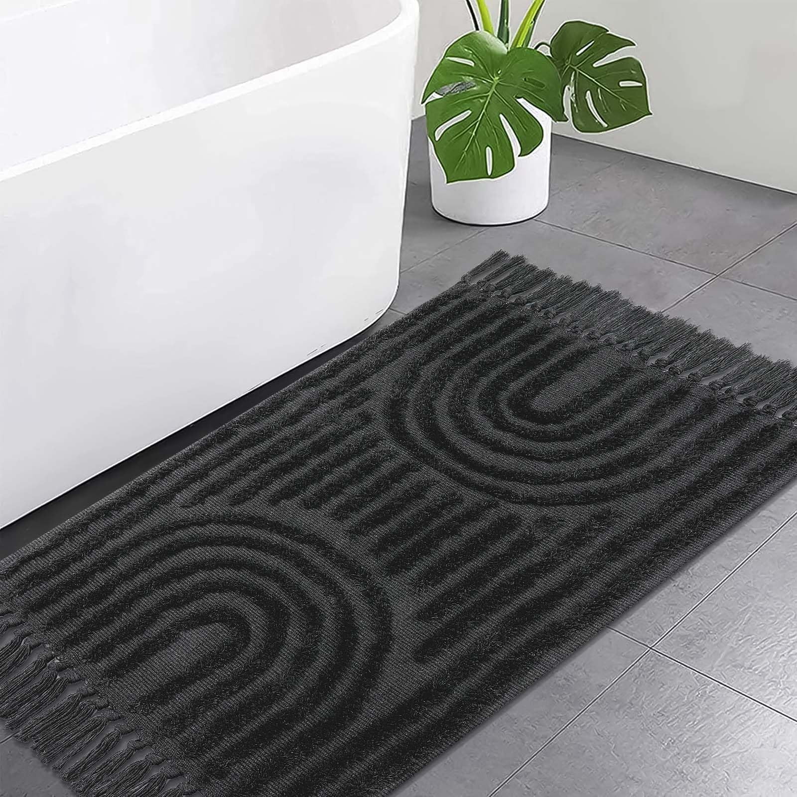 SUNDEREY Washable Bathroom Rugs 2'x3' Modern Kitchen Rug With Tessal ...