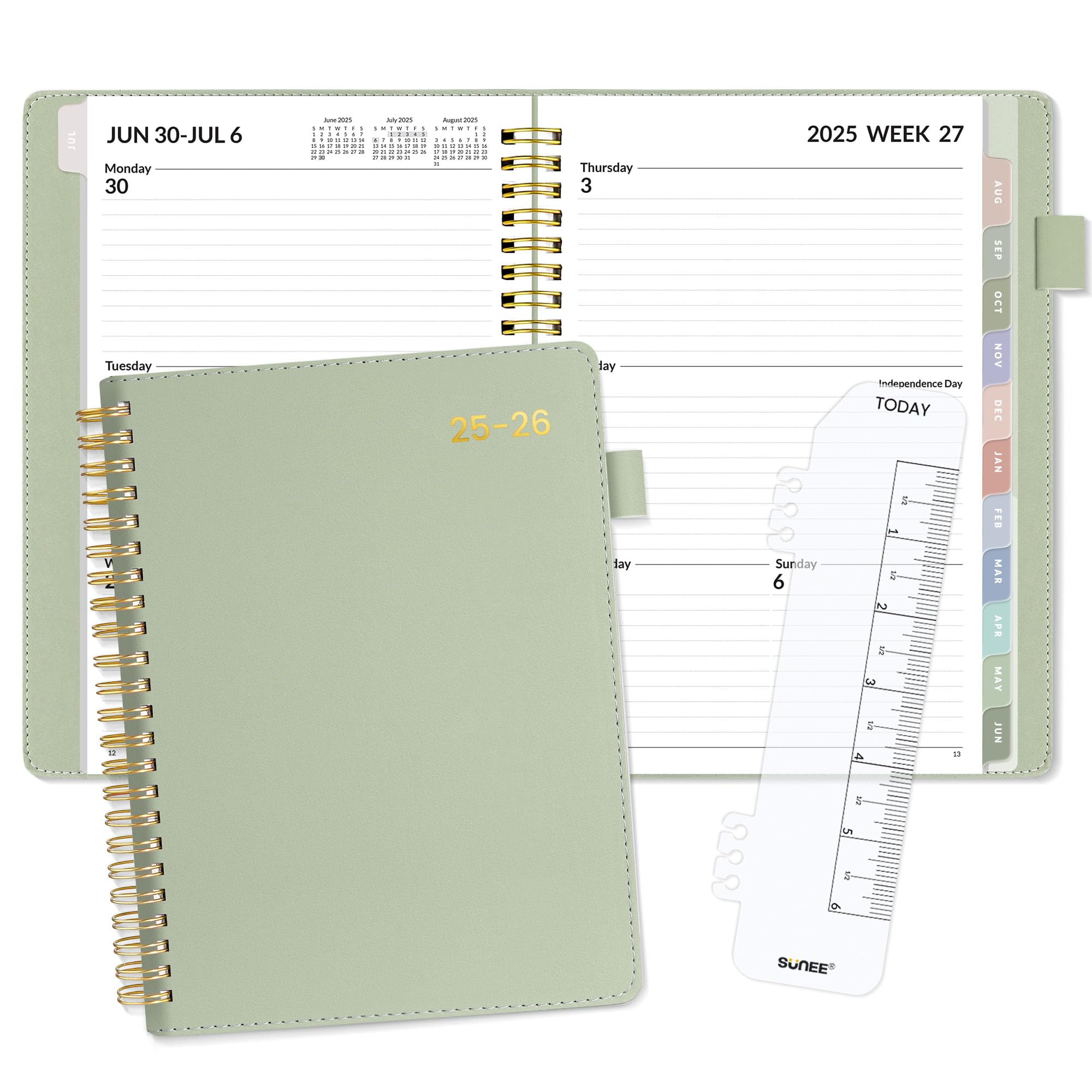 SUNEE 2025-2026 Weekly & Monthly Planner 6.4"x8.5" - 12 Month (July ...