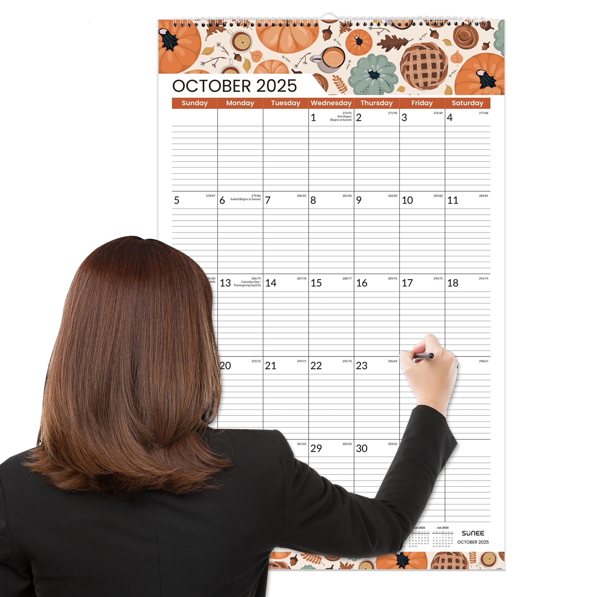 SUNEE 2026 Wall Calendar Extra Large 17"x27" – 21-Month Vertical ...