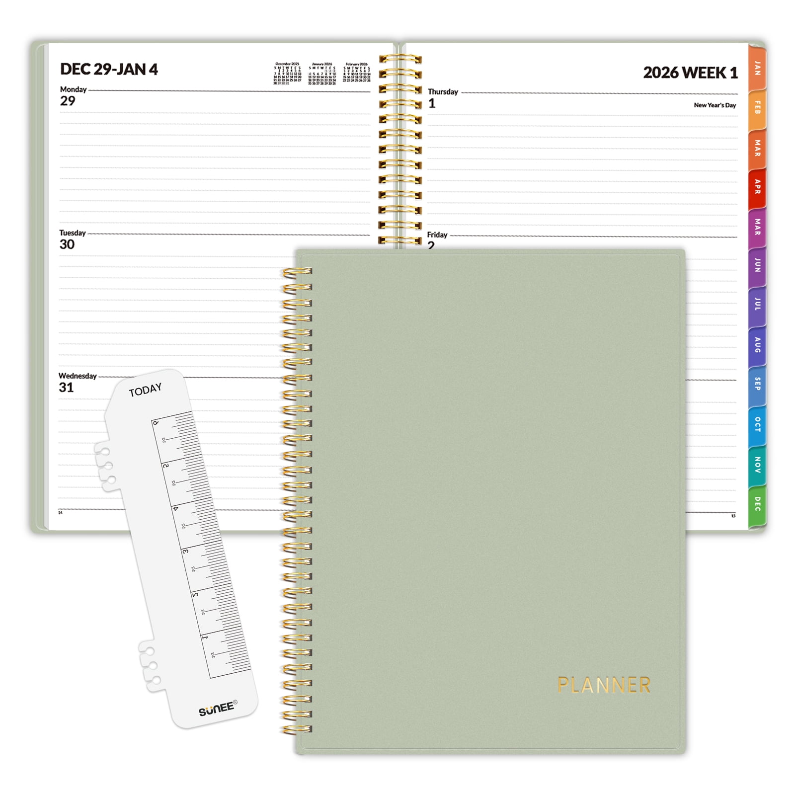 SUNEE 2026 Weekly and Monthly Planner - from January 2026 - December ...