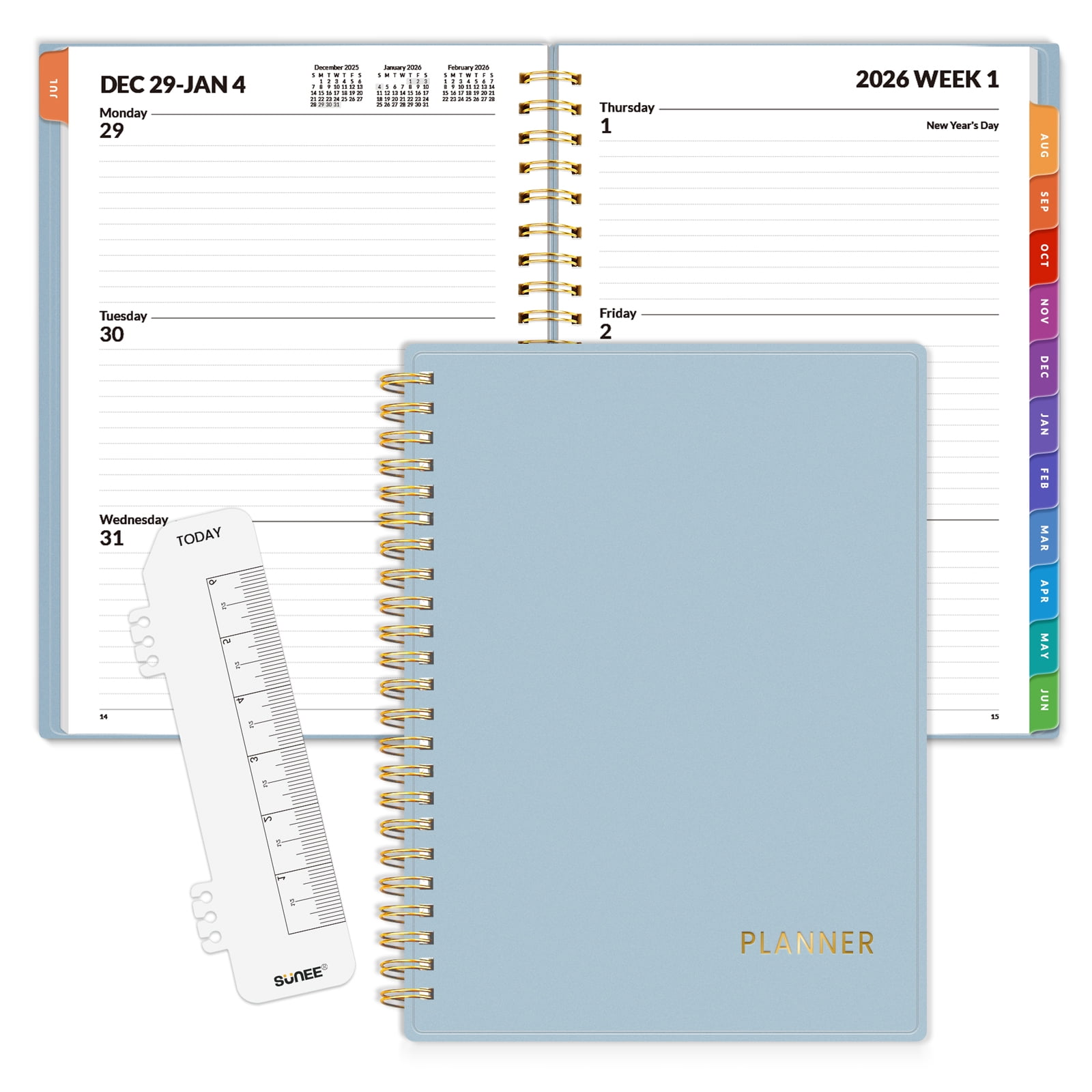 SUNEE 2026 Weekly and Monthly Planner - from January 2026 - December ...