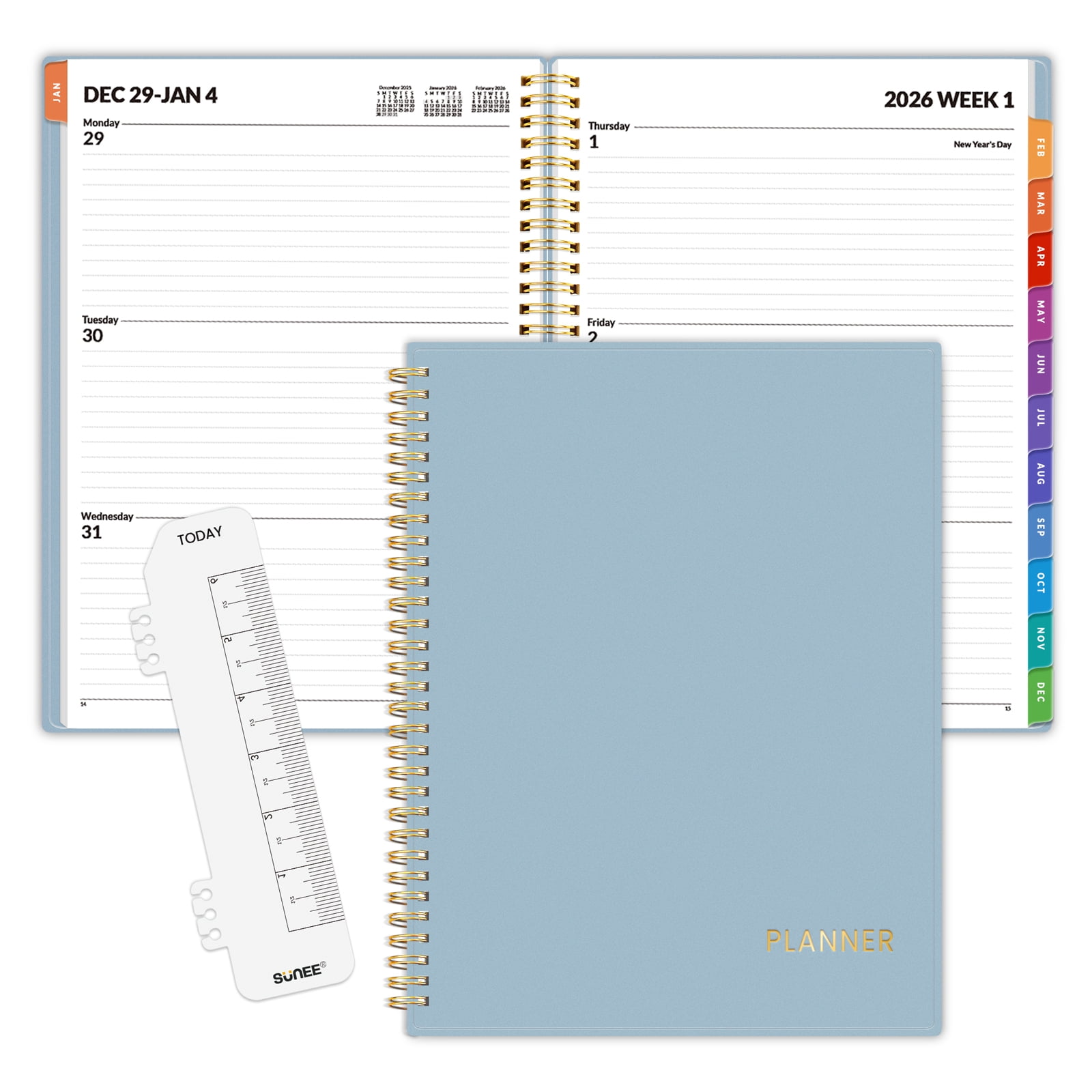 SUNEE 2026 Weekly and Monthly Planner - from January 2026 - December ...