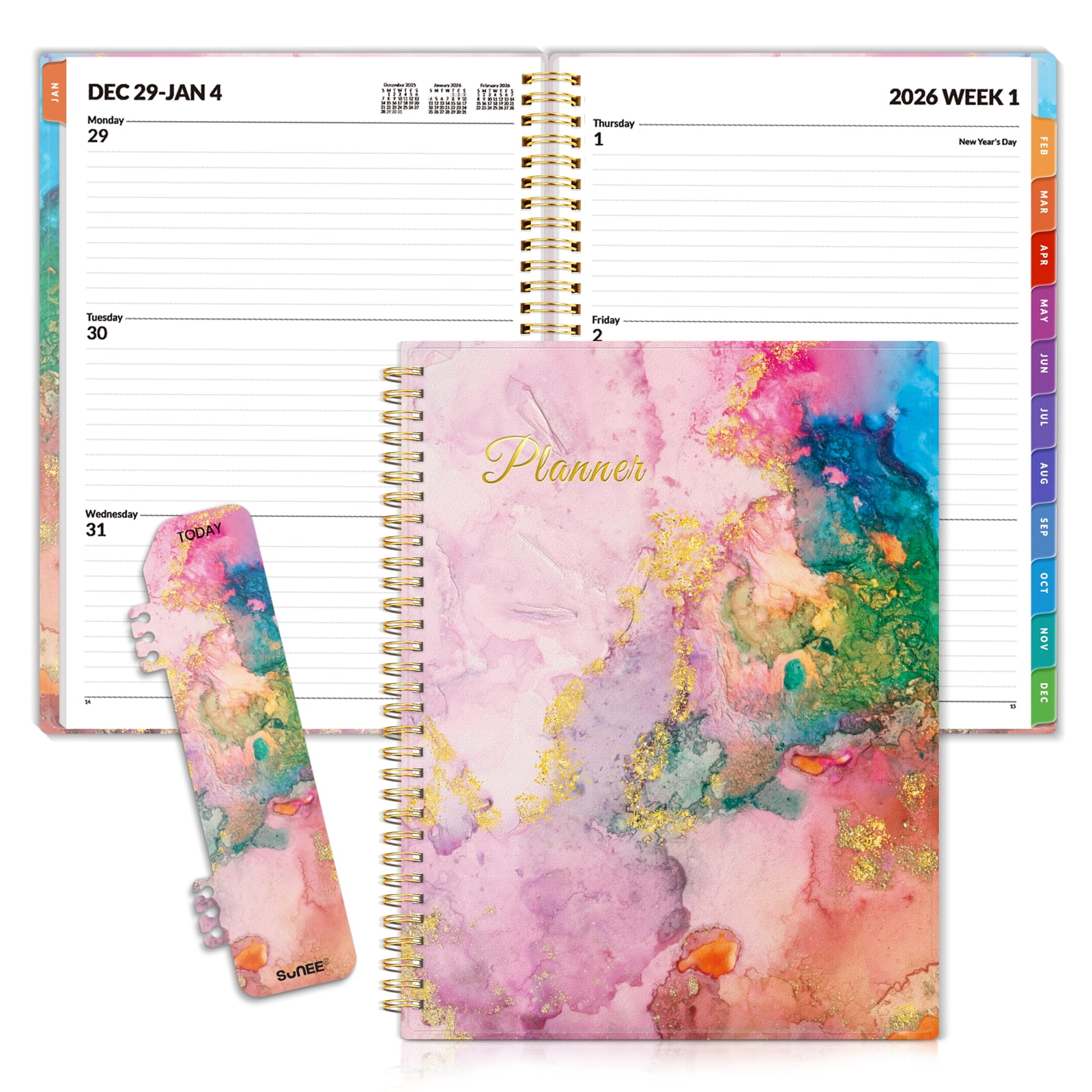 SUNEE 2026 Weekly and Monthly Planner - from January 2026 - December ...