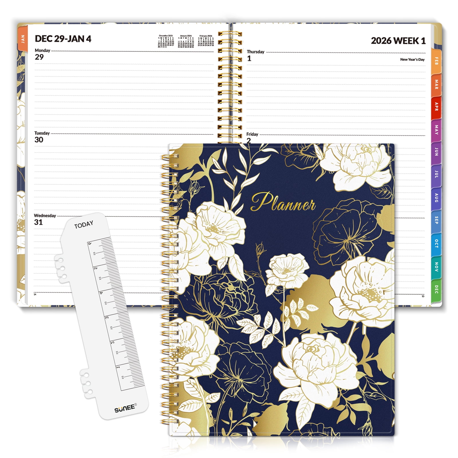 SUNEE 2026 Weekly and Monthly Planner - from January 2026 - December ...