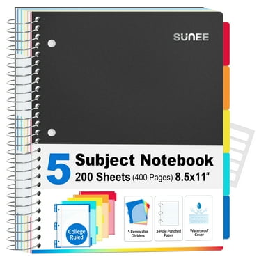 Carpe Diem Color Wash 5-Subject Subject Notebooks 7.09" x 10" College ...