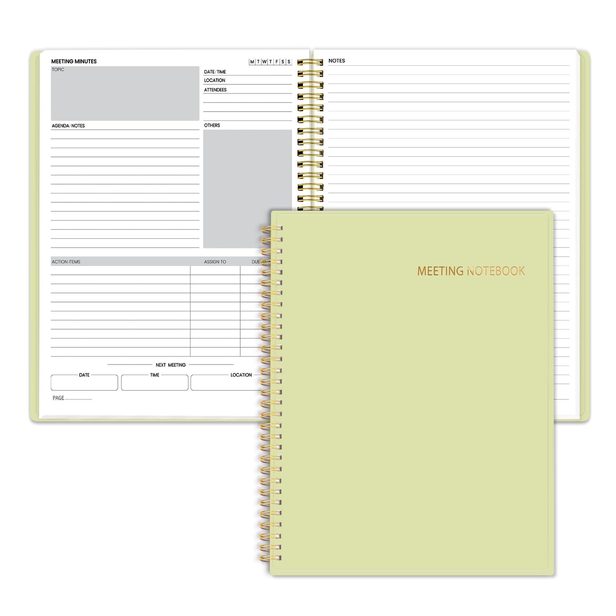 SUNEE Half Meeting Half Note - 8.5"x11" Professional Notebooks for Work ...