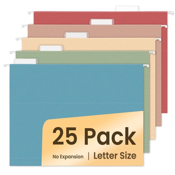 File Folders Retro Colors, 25 Letter Size File Folders with 1/5-cut ...