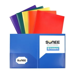 "Mr. Pen Pocket Folders, 2 Pockets, 3 Prongs, Plastic, Letter Size, 5 ...