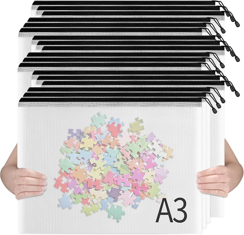 SUNEE Plastic Mesh Zipper Pouch 9x13 in (Black, 18 Packs),Extra Large ...