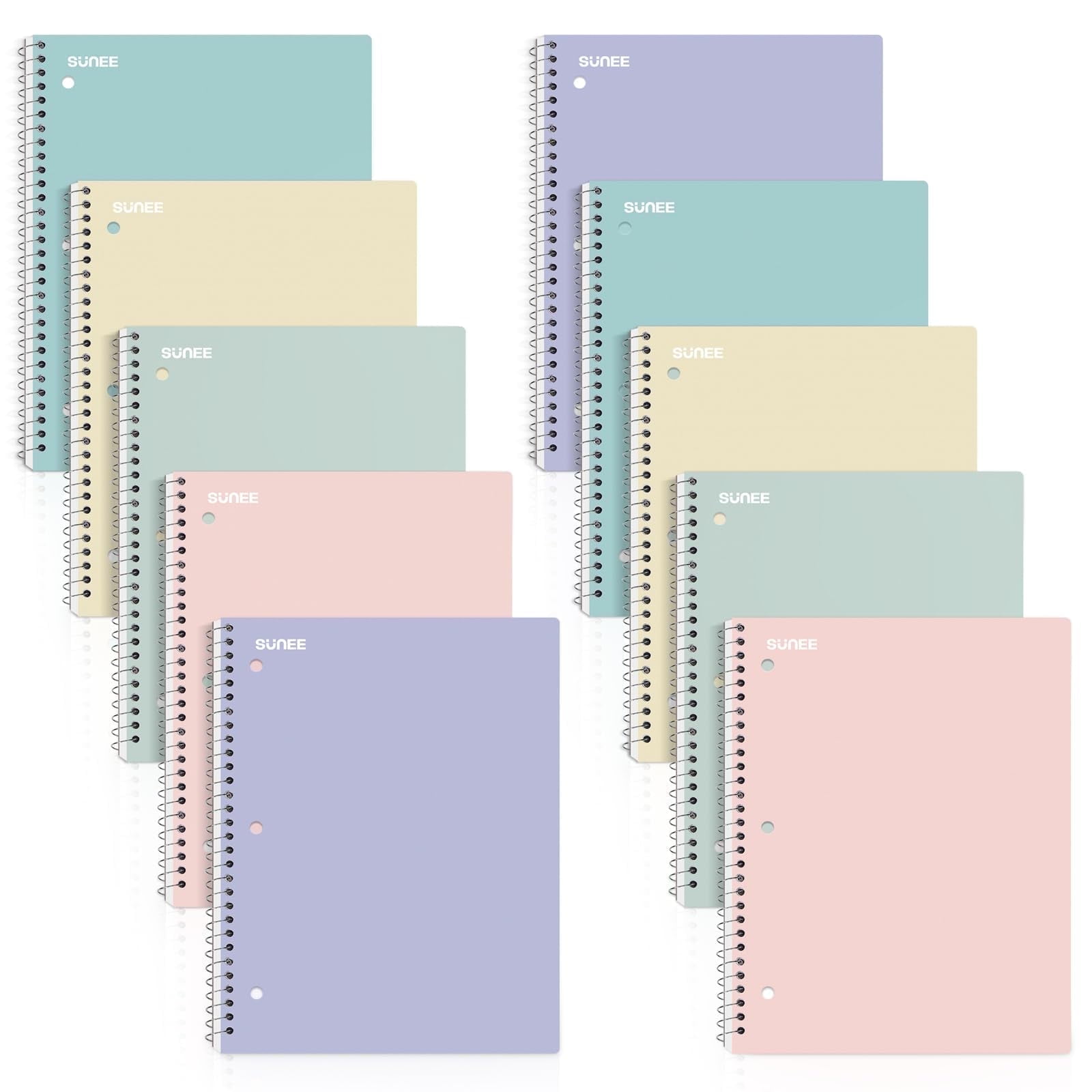 SUNEE Spiral Notebook 1-Subject Journal Notebooks College Ruled Paper 8 ...