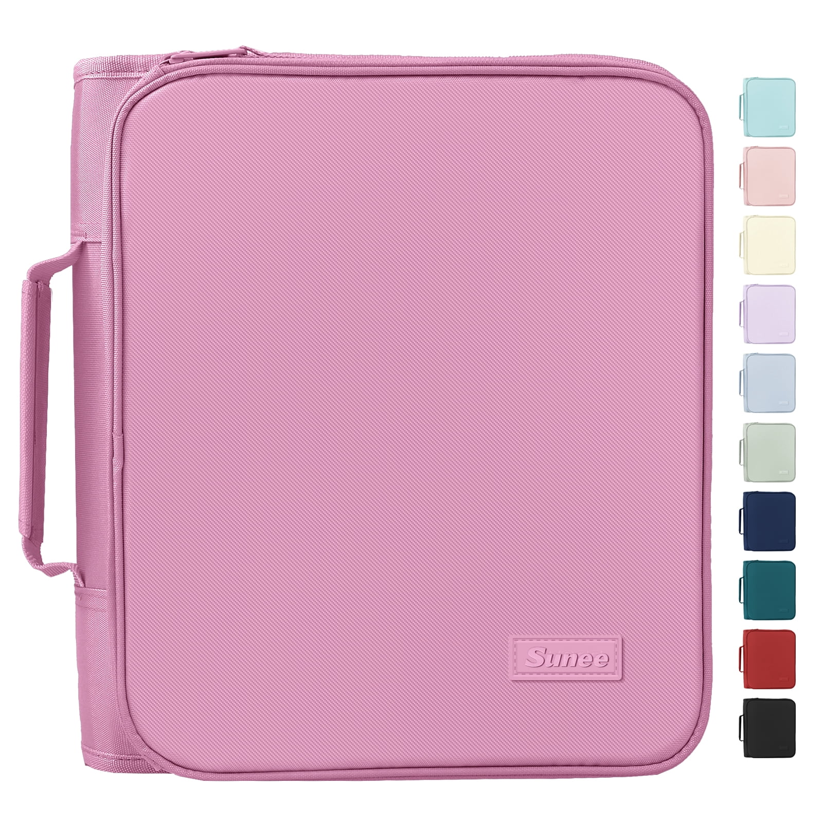 SUNEE Zippered Binder Bag with Handle, 2-Inch 3-Ring O-Ring, 500-Sheet ...
