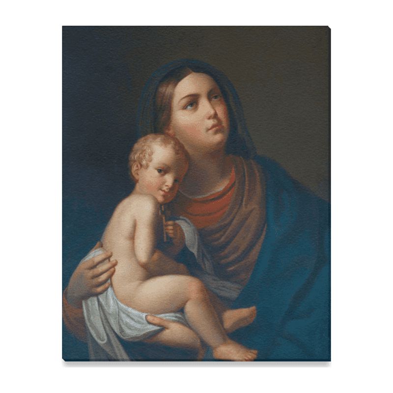 SUNENAT Blessed Virgin Mary with Baby Jesus Canvas Prints Wall Art Wood ...